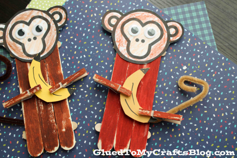 Popsicle Stick Monkey Craft Idea For Kids