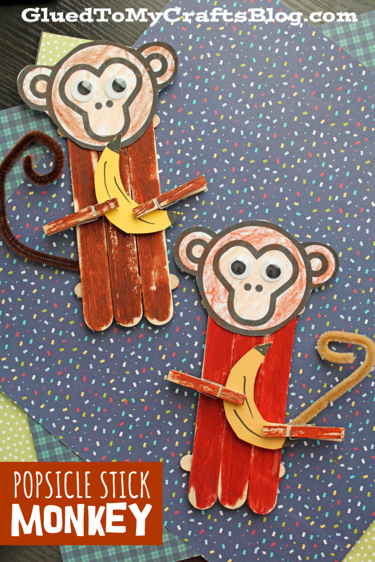 Popsicle Stick Monkey Craft Idea For Kids