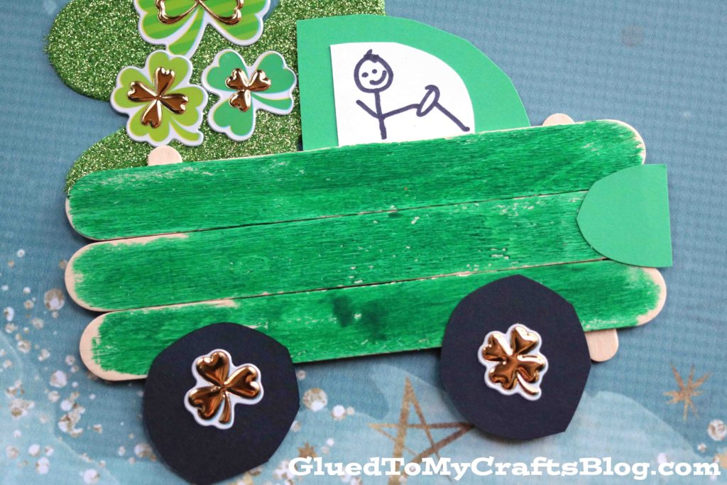 Popsicle Stick St. Patrick's Day Truck Craft Idea