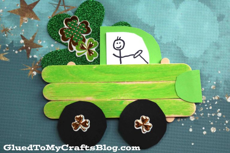 Popsicle Stick St. Patrick's Day Truck Craft Idea