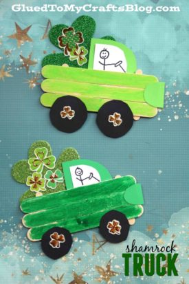 Popsicle Stick St. Patrick's Day Truck Craft Idea