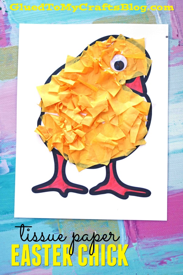Tissue Paper Baby Chick Craft