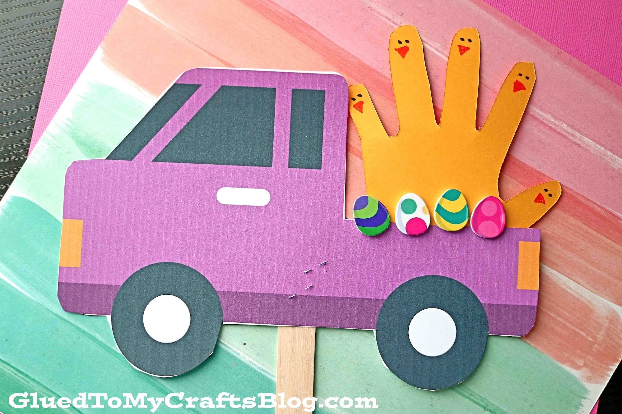 Handprint Baby Chicks Riding In Easter Truck