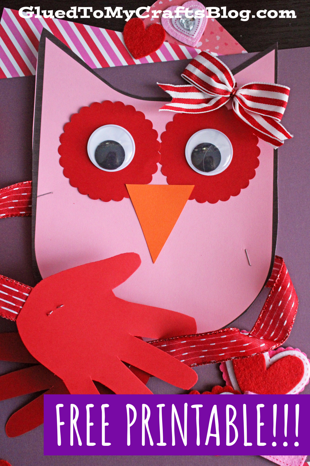 Handprint Owl Hug Card Craft