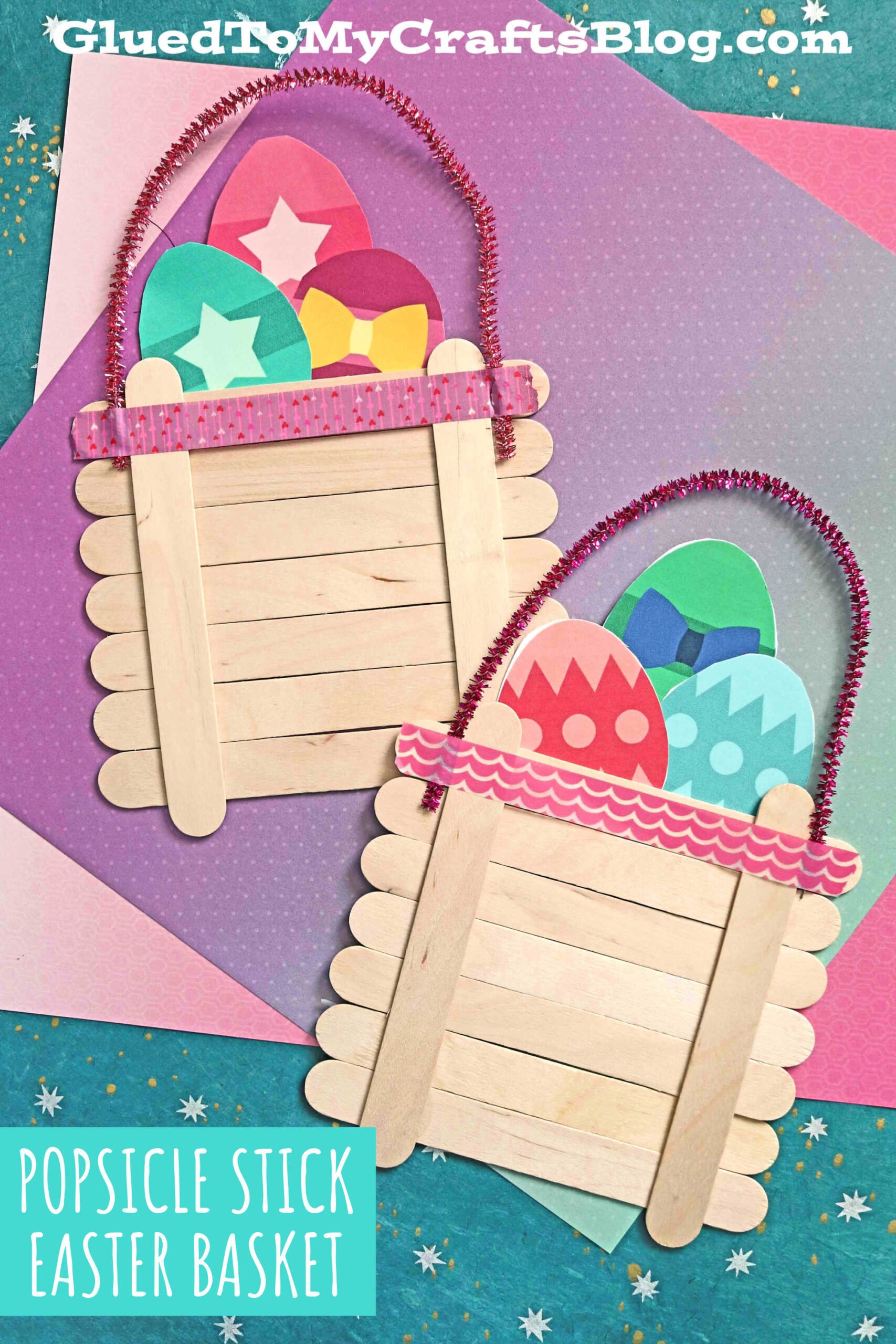Popsicle Stick Easter Egg Basket Craft Idea