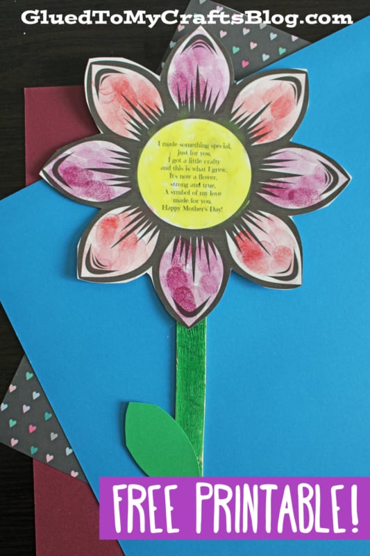 Thumbprint Mother's Day Flower & Poem Craft