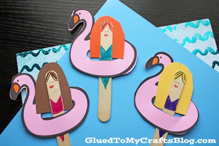 Popsicle Stick Pool Float Craft Idea
