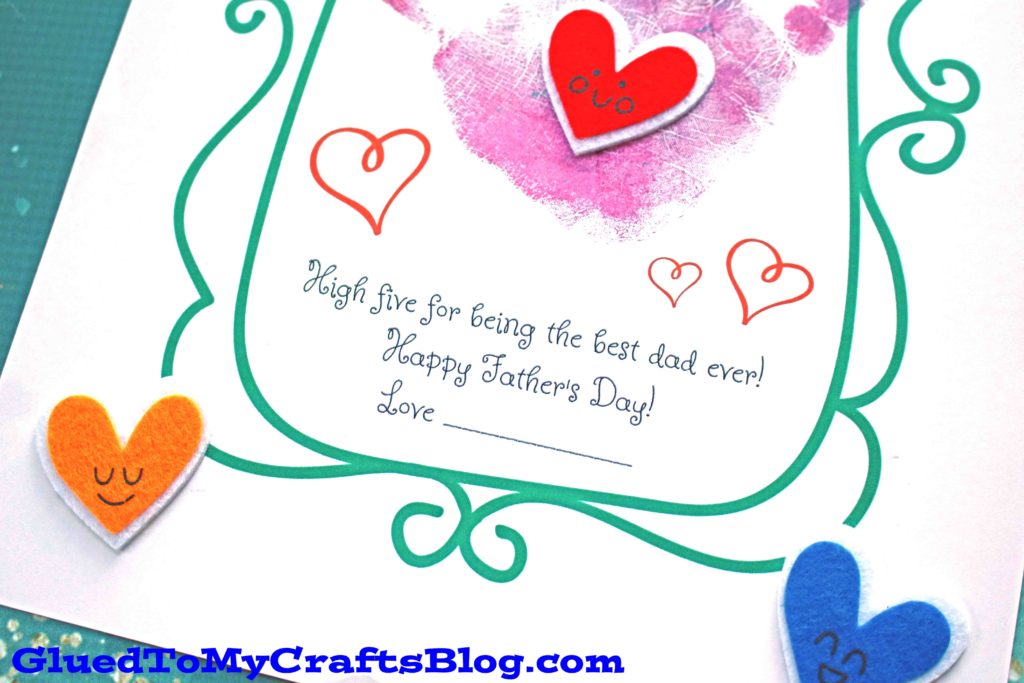 Handprint High Five To Dad Keepsake