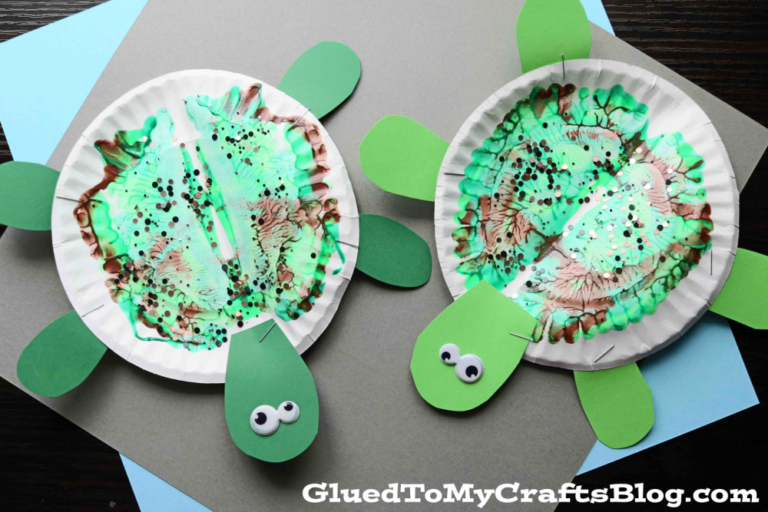 Paper Plate & Paint Splat Turtle Craft Idea