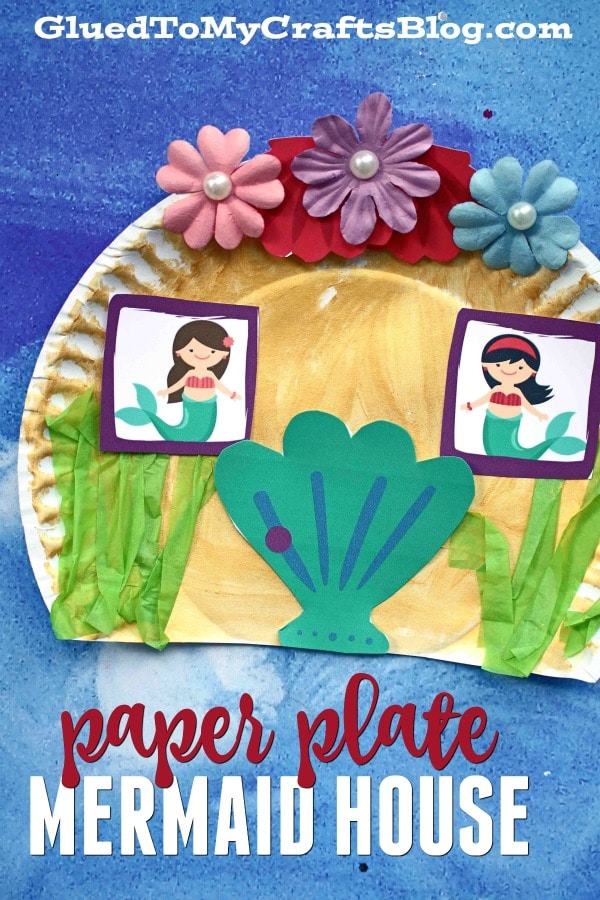 Paper Plate Mermaid House Craft