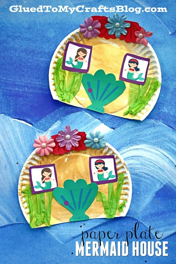 Paper Plate Mermaid House Craft