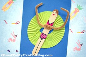 Popsicle Stick Pool Lounging Friends Craft