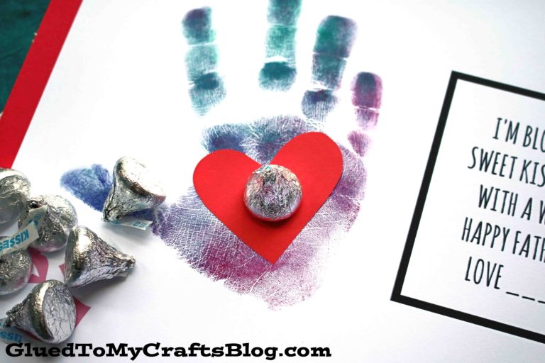 Kisses For Daddy Handprint Card