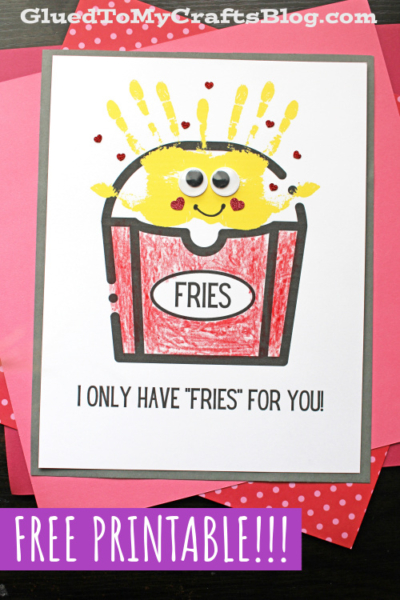 Handprint French Fries Keepsake
