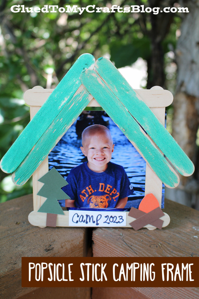 Popsicle Stick Cabin Picture Frame Craft Idea