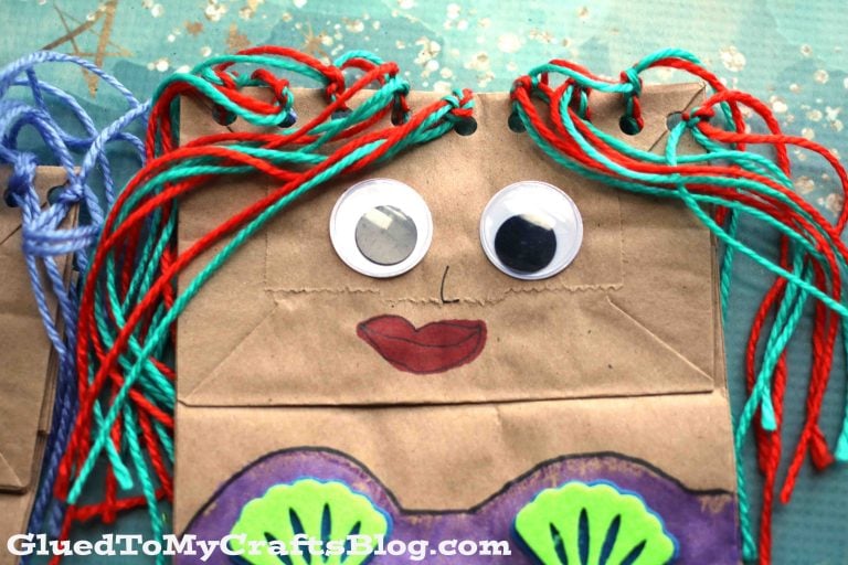 Paper Bag Mermaid Puppet Craft Idea