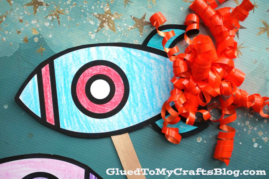 Paper Rocket Ship Puppet Craft