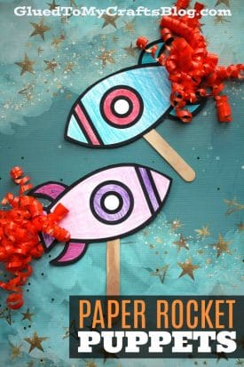 Paper Rocket Ship Puppet Craft
