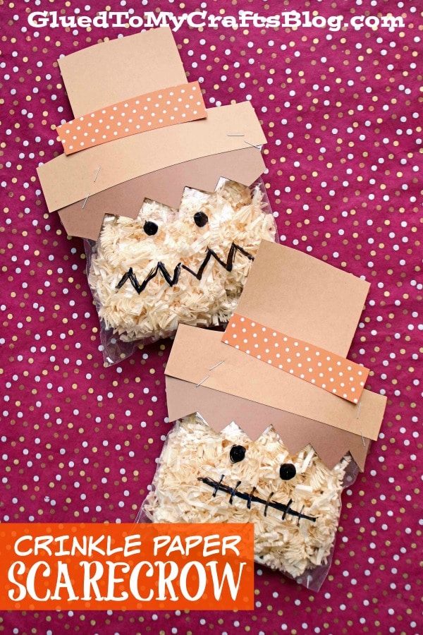 Crinkle Paper Scarecrow Craft Idea