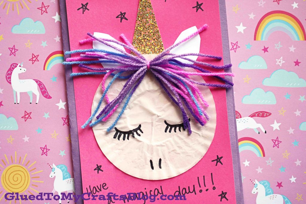 Paper Cupcake Liner Unicorn Card