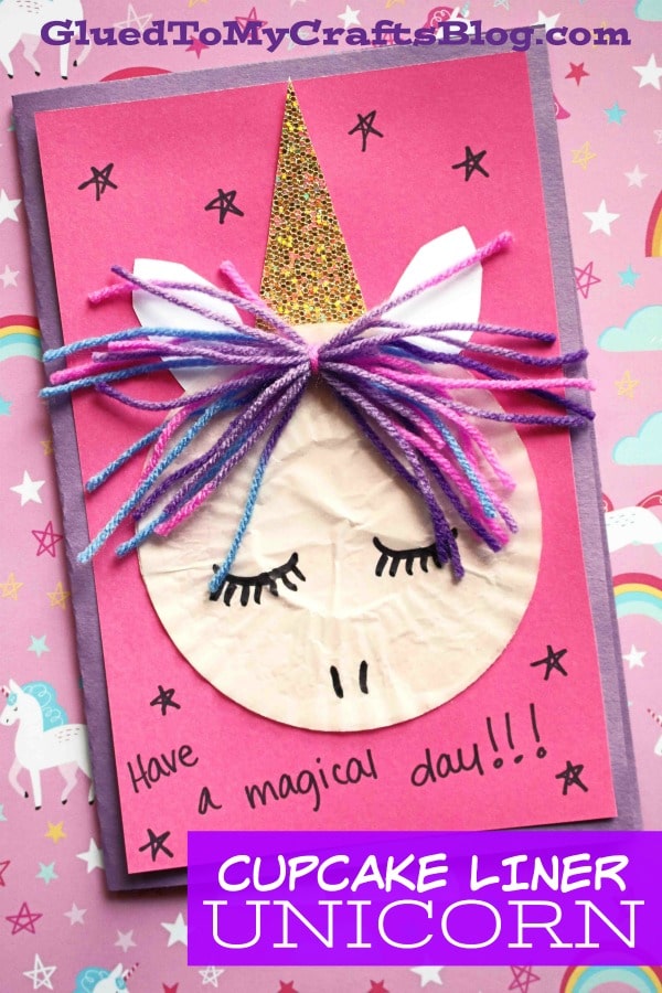 Paper Cupcake Liner Unicorn Card