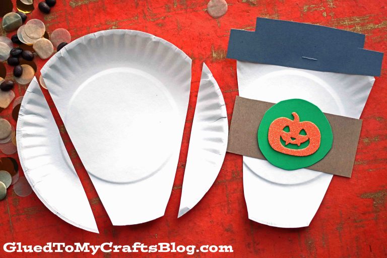 Paper Plate Pumpkin Spice Latte Cup Craft For Fall