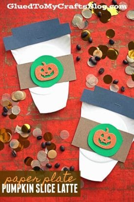 Paper Plate Pumpkin Spice Latte Cup Craft For Fall