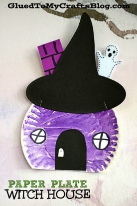 Paper Plate Witch House Craft Idea