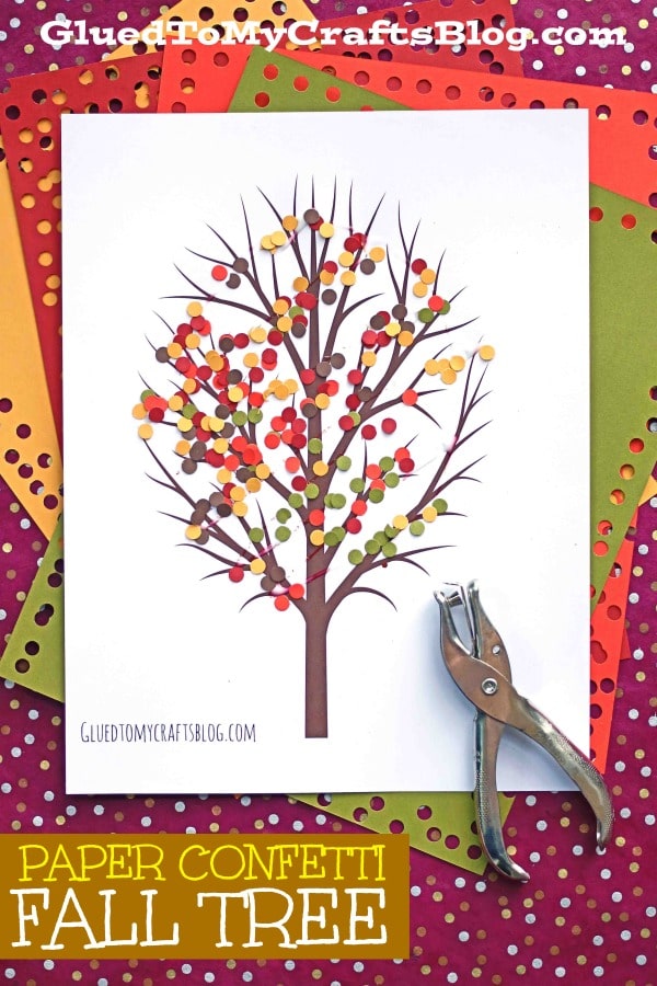 Paper Punch Confetti Fall Tree Craft