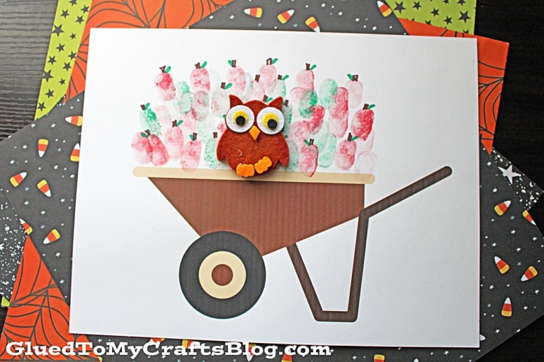 Fall Inspired Thumbprint Wheel Barrel Craft