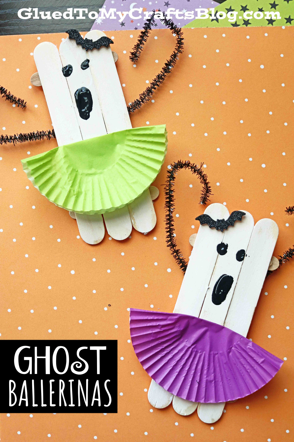 Popsicle Stick Ghost Ballerina Craft Idea For Halloween