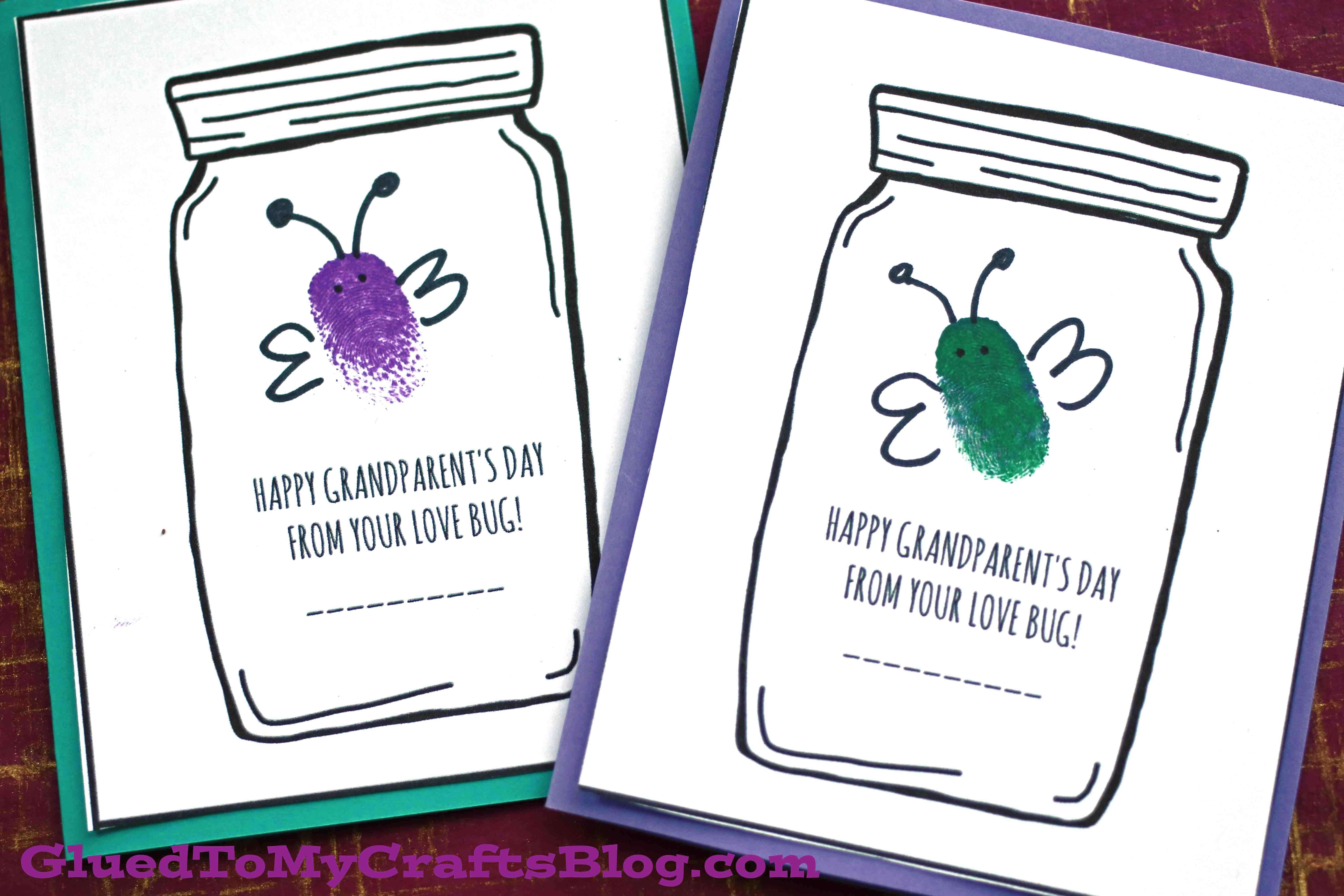 Thumbprint Grandparent s Day Love Bug Cards