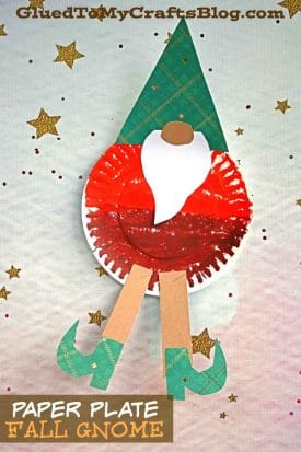 Paper Plate Fall Gnome Craft