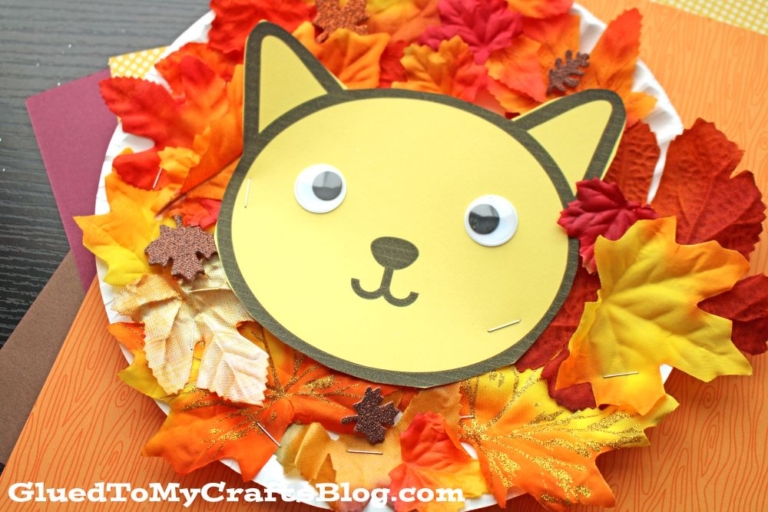 Paper Plate & Leaf Lion Mane Craft
