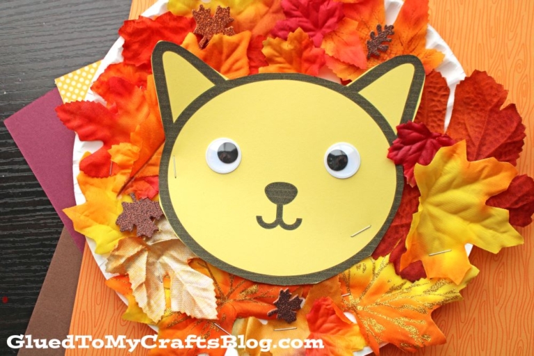 Paper Plate & Leaf Lion Mane Craft