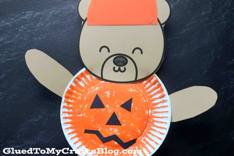 Pumpkin Jack-O-Lantern Teddy Bear Craft