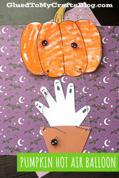 Paper Pumpkin Hot Air Balloon Craft Idea For Halloween