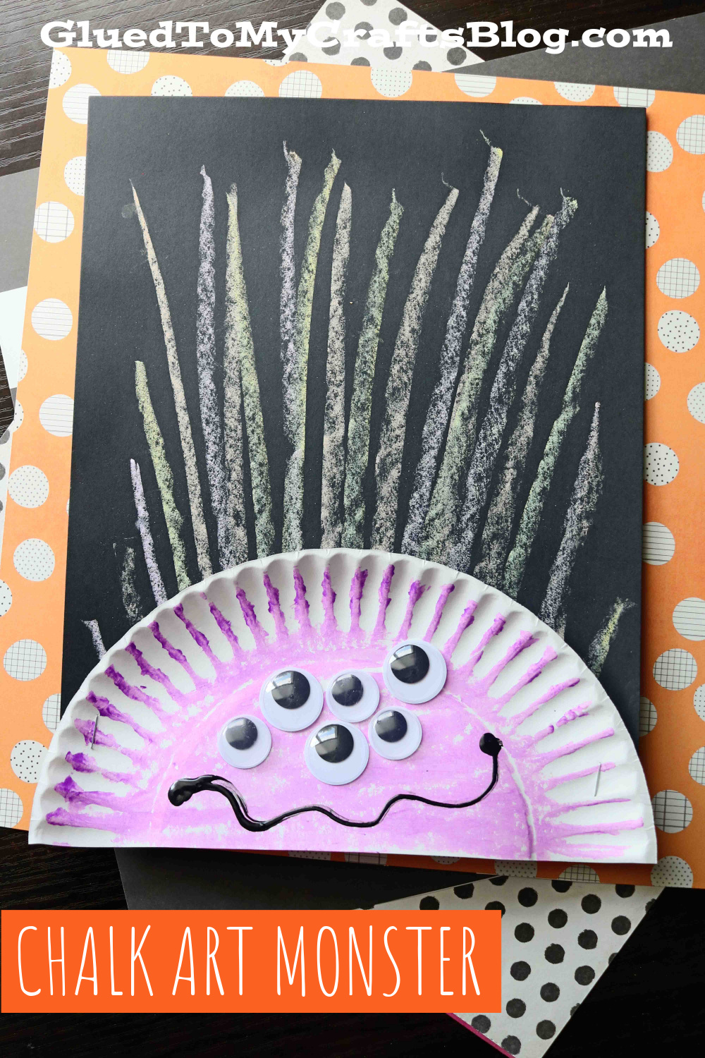 Chalk Art Monster Hair Craft Idea For Halloween