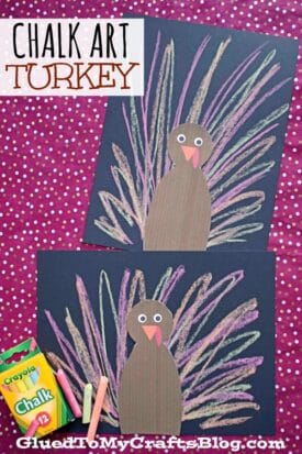 Paper Chalk Art Turkey Craft Idea