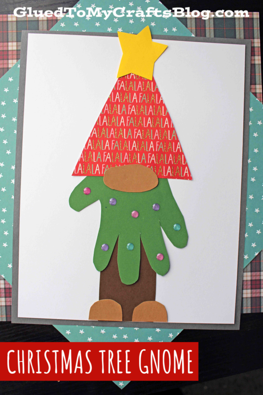 Handprint Christmas Tree Gnome Craft Idea For Kids