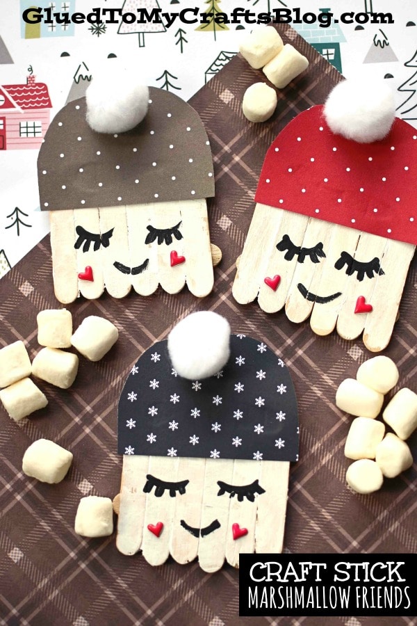 Craft Stick Marshmallow Friends