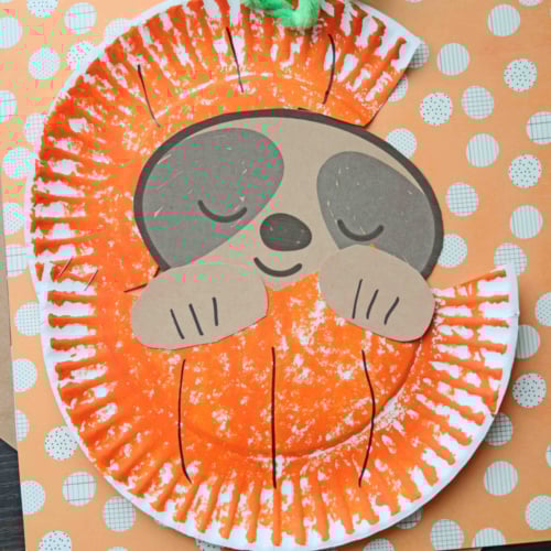 Paper Bag Sloth Puppet - Glued To My Crafts - Let's Get Crafty!