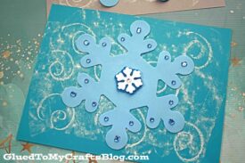 Chalk Art Snowy Day On Paper