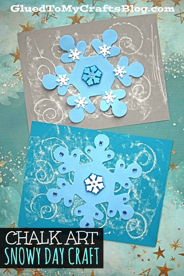 Chalk Art Snowy Day On Paper