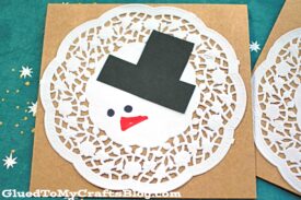 Paper Doily Melted Snowman Card Craft Idea