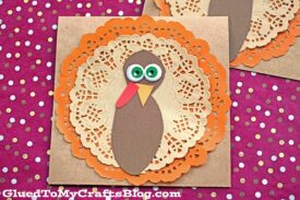 Paper Doily Turkey Cards For Thanksgiving