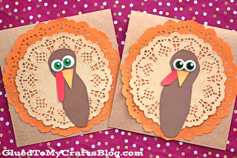 Paper Doily Turkey Cards For Thanksgiving