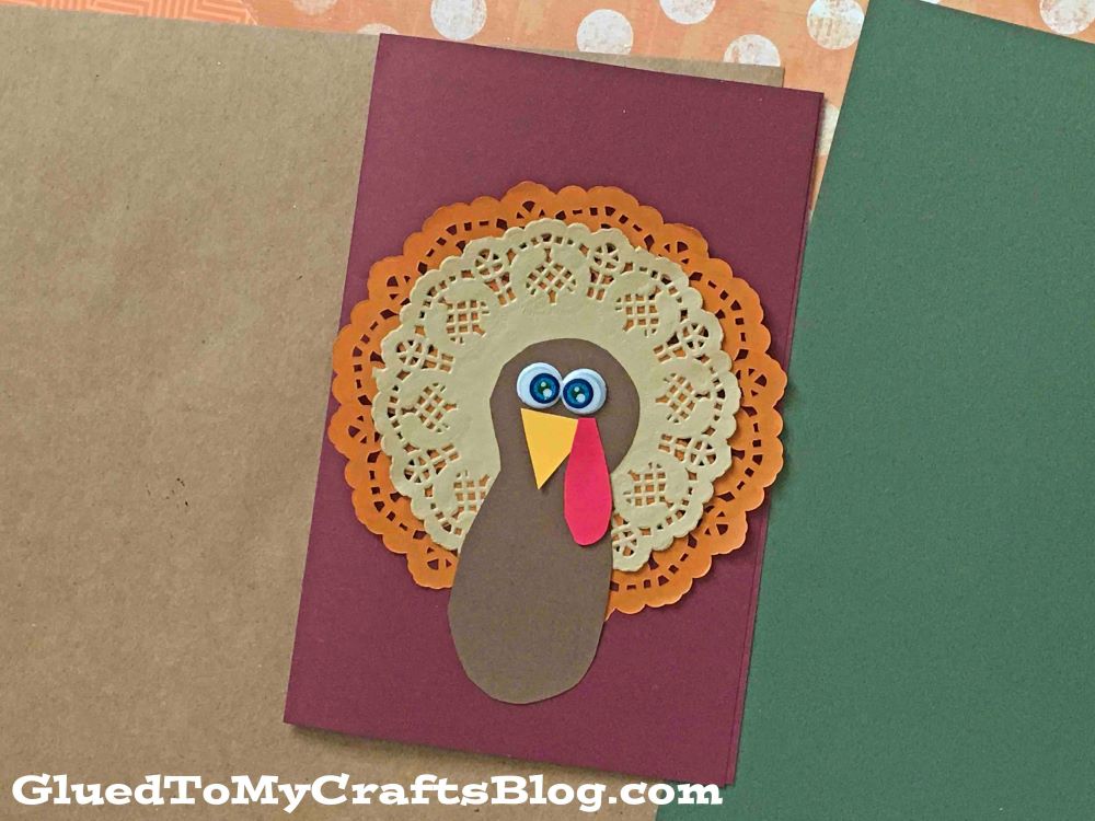 Paper Doily Turkey Cards For Thanksgiving
