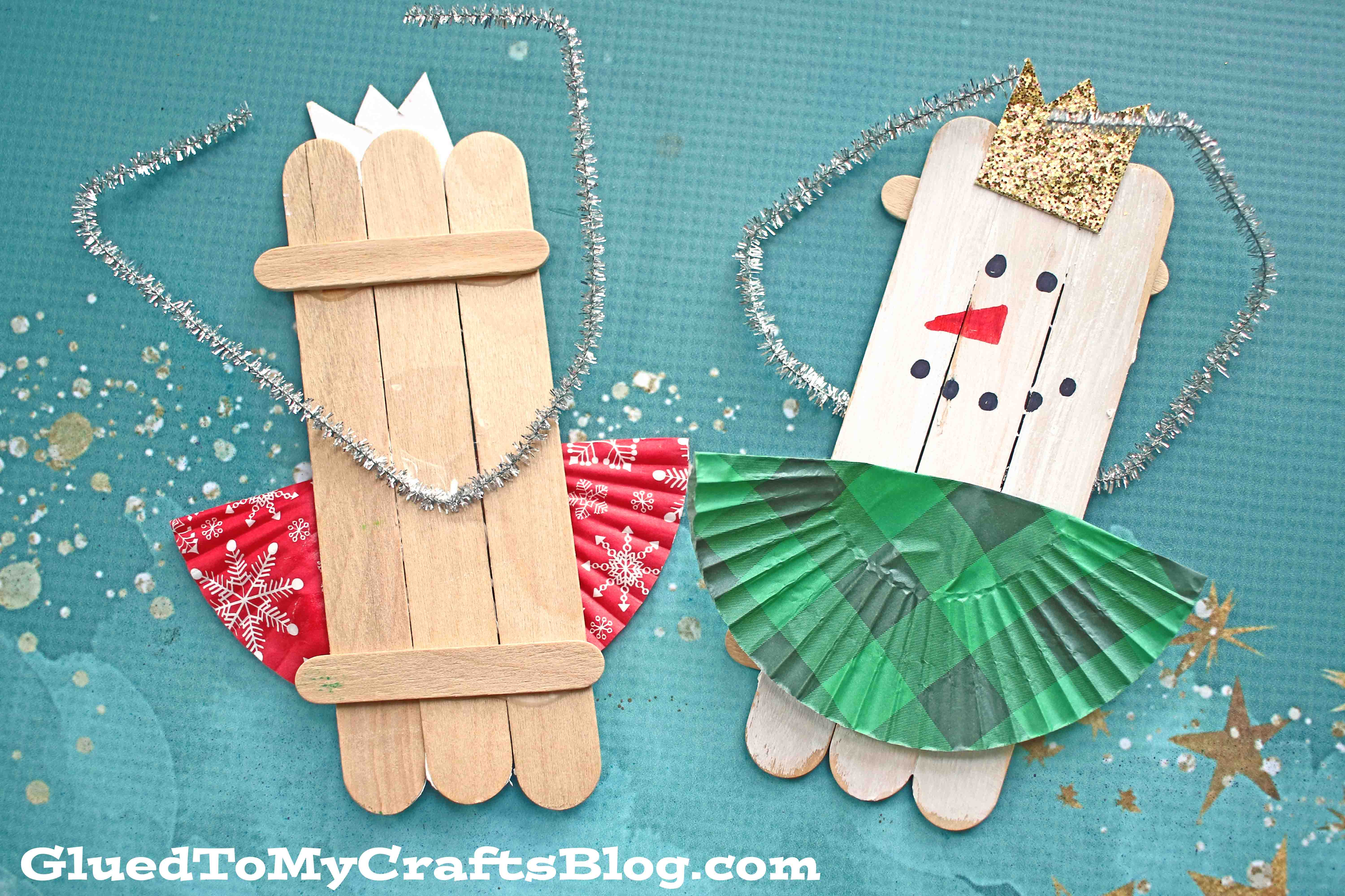 Craft Stick Snowman Ballerina Puppets