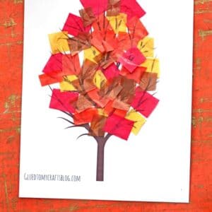 Leaf Covered Paper Plate Fall Tree